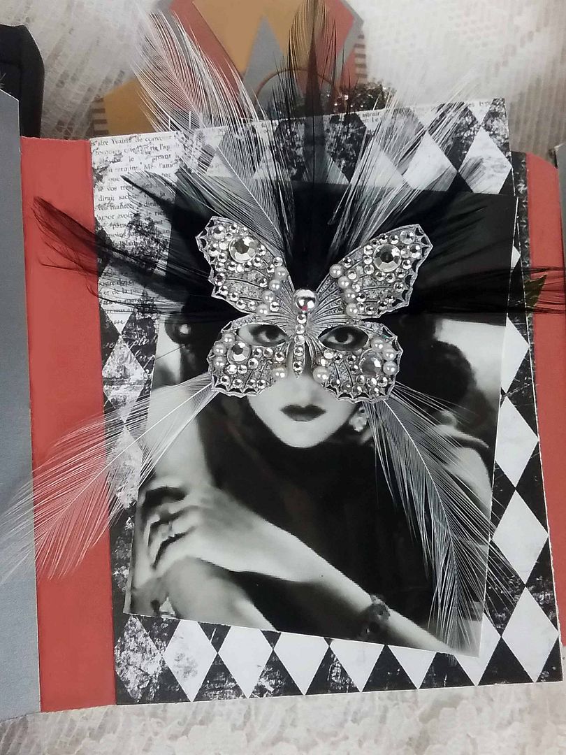 Artfully Musing: MASKED BEAUTIES - OVERLAPPING GATEFOLD ALBUM - NEW COLLAGE SHEETS